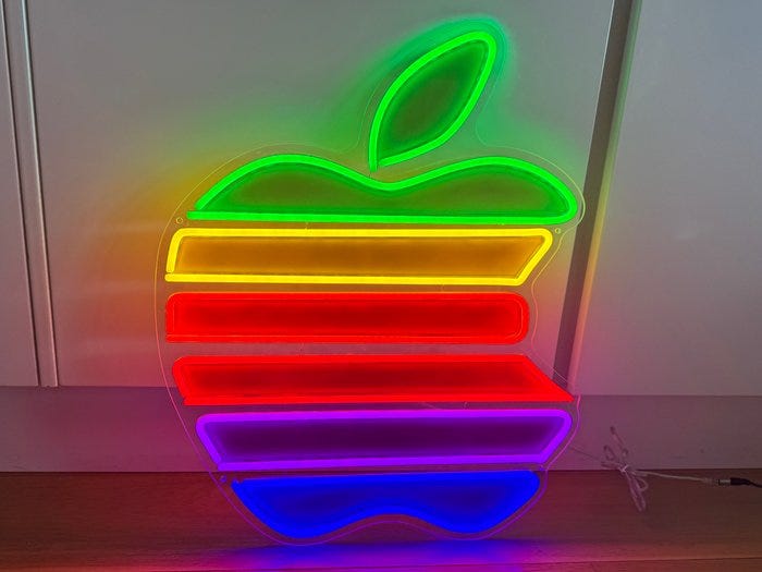 NO RESERVE * Stor Apple Neon LED-opplyst skilt - Apple - Neon lysskilt ...