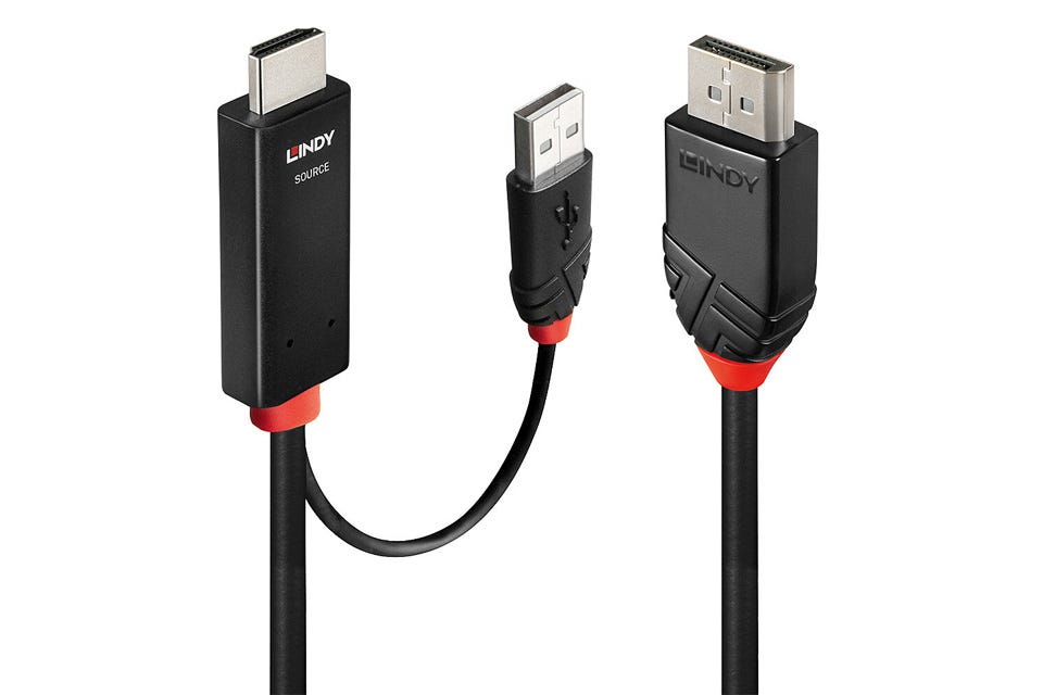 Lindy HDMI til DisplayPort kabel | 3 meter | DBA