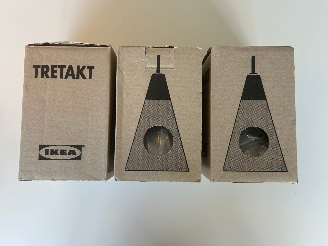 IKEA TRETAKT pendel - 3 stk – minimalistisk loftlampe i glas (16 cm) | DBA