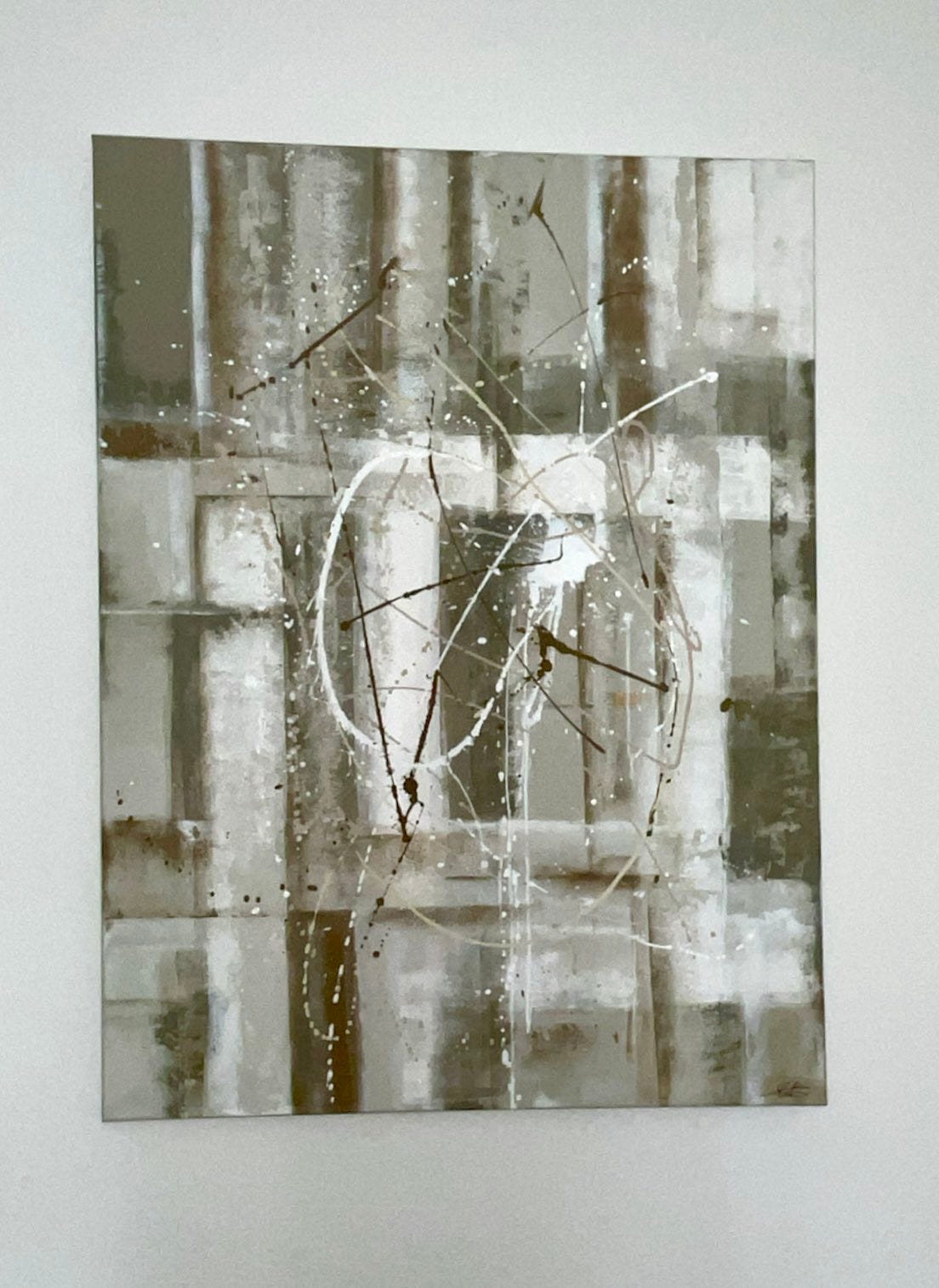 Abstrakt maleri i neutrale farver 90x120 | DBA