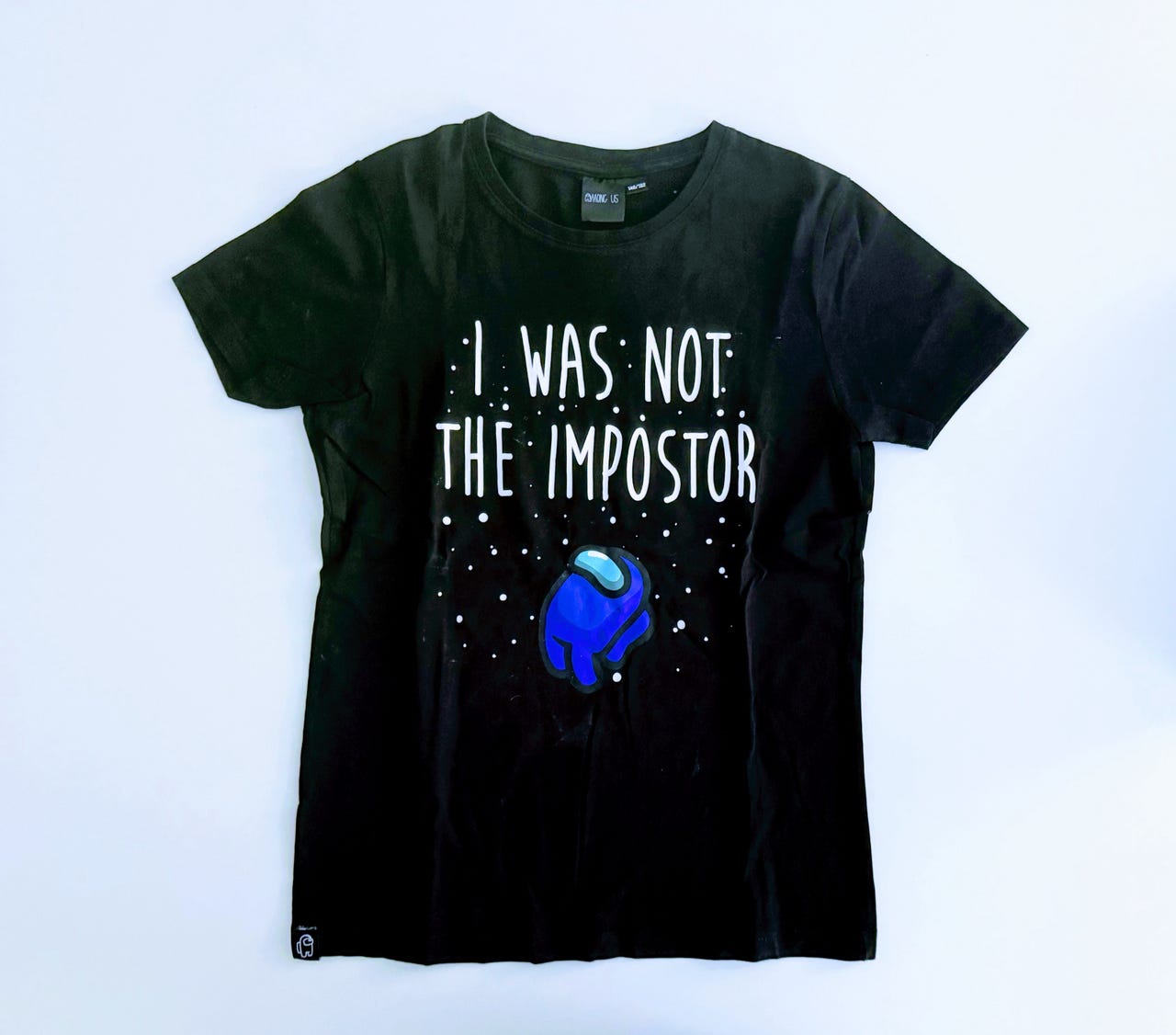 Smart og sjov Among Us t-shirt i sort. Str. 10-11 år. Næsten så god som ...