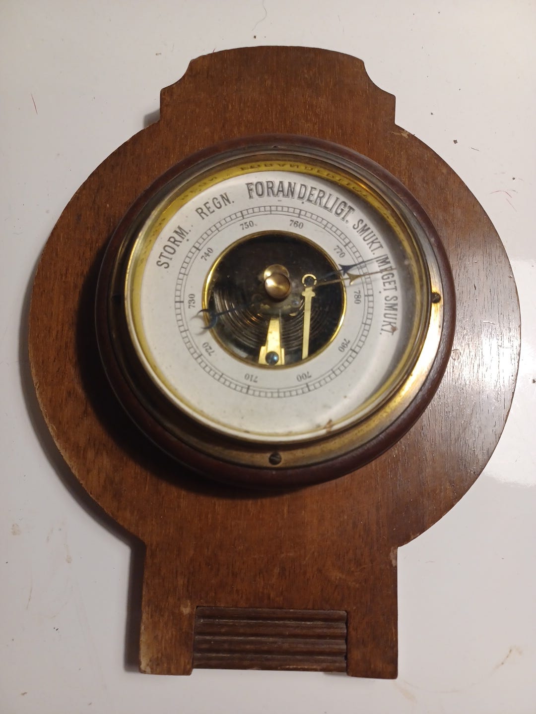 Vintage barometer I træ | DBA