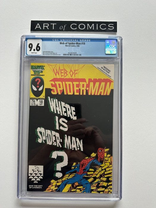 Web of Spider-Man #18 - CGC 9.6 - 1st Cameo Of Eddie Brock (Venom) - 1 ...