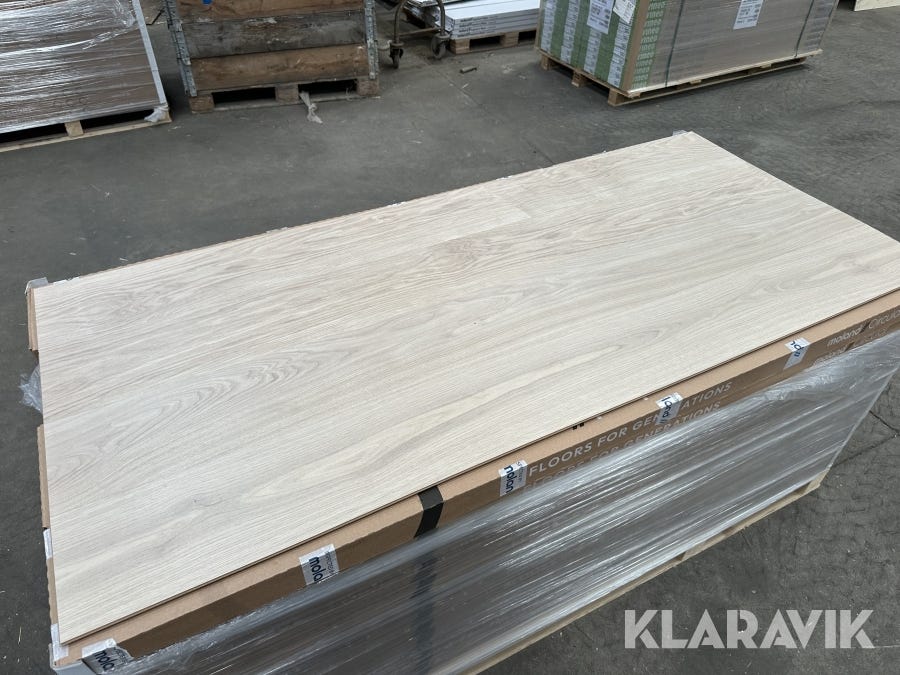 Gulv Moland Pine Cork Plank Design French White 104,64m2 | DBA