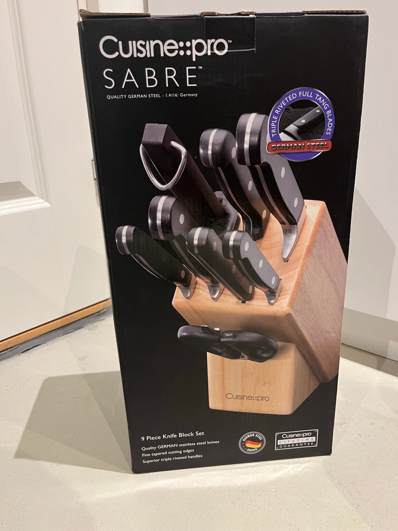 Cuisine::pro SABRE knivsæt – 9 dele med træblok | DBA