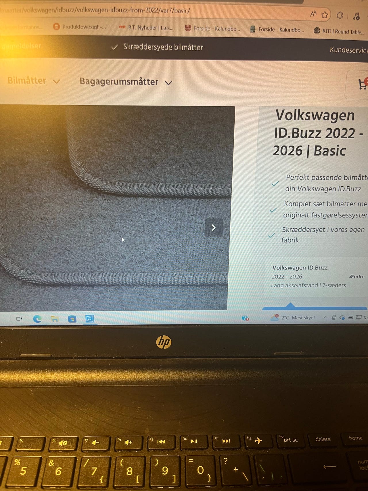 Volkswagen ID.Buzz 7 personers lang komplet måtter og Bagagerumsmåtte ...