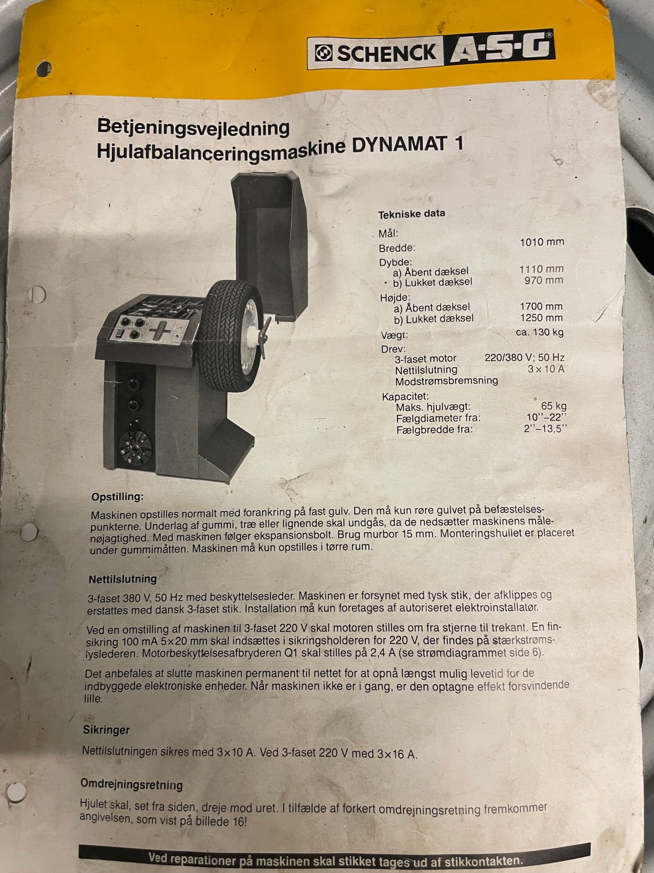 Dynamat 1 Hjulbalanceringsmaskine | DBA