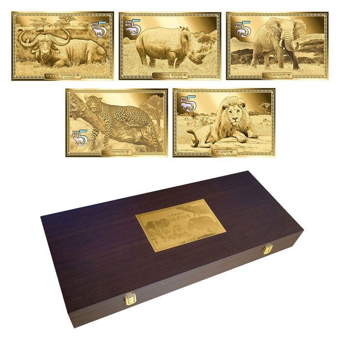 1/2 Troy Ounce - Guld 999 - 5 x 1/10 oz 10,000 CFA Francs Chad Big Five ...