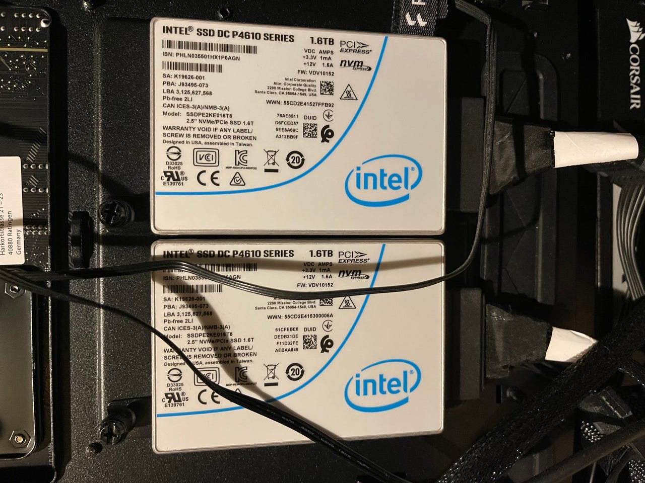 2× Intel DC P4610 1.6TB Enterprise NVMe SSDs (U.2) | DBA