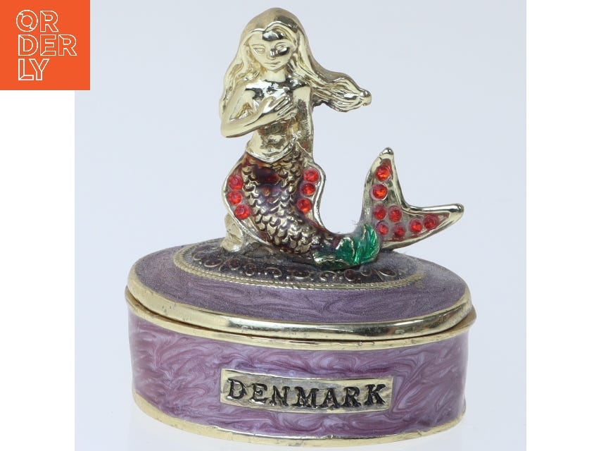 Lille smykkeæske med havfrue (str. 4,5 cm) | DBA