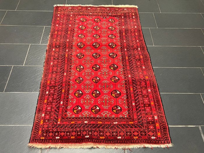 Afghansk Art Deco-sæt - Tæppe - 180 cm - 107 cm | DBA