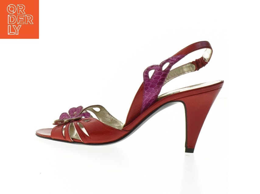 Røde høje hæle med blomsterdetaljer fra Ferdin (str. 36 ) | DBA