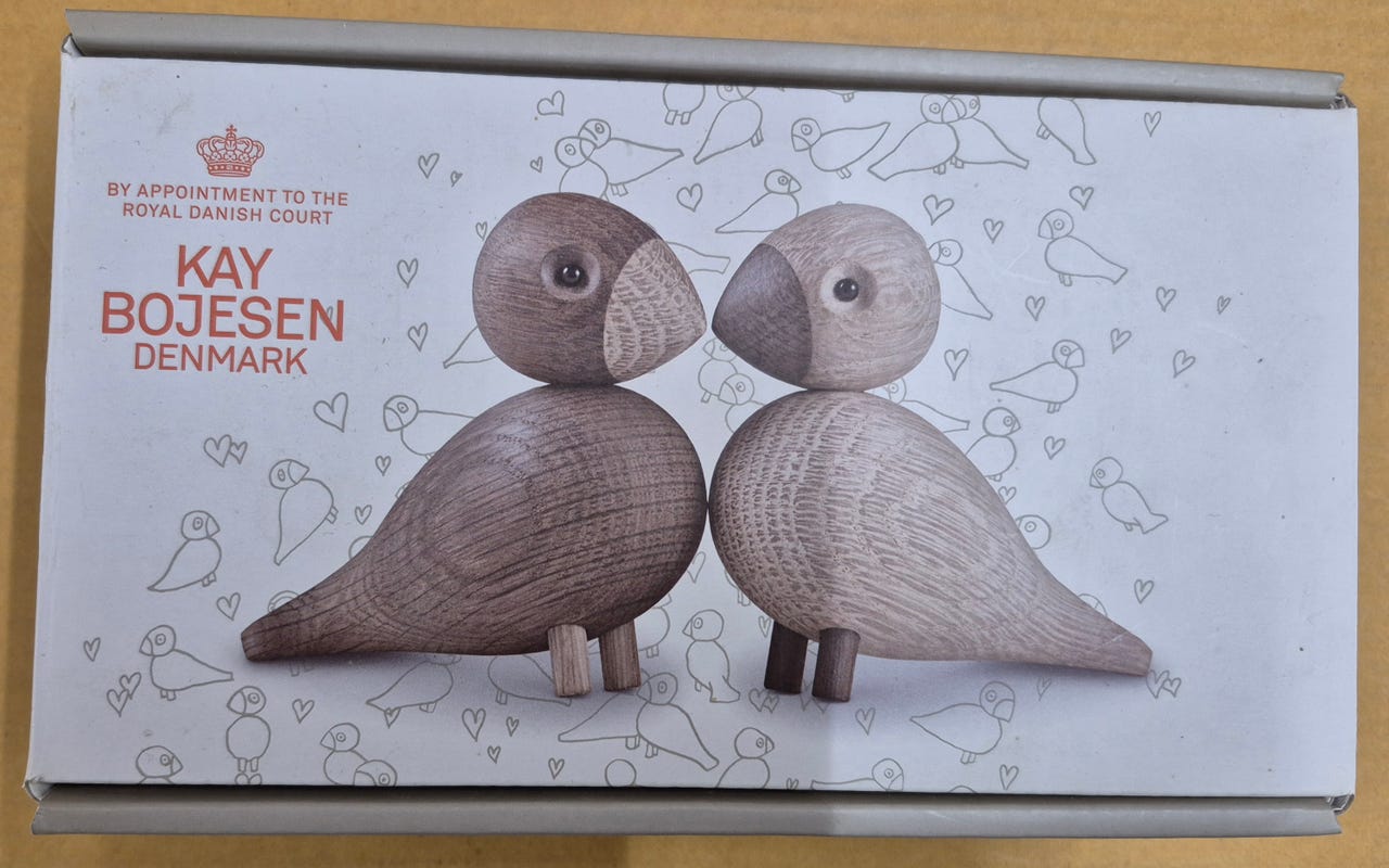 Kay Bojesen - Lovebirds - Turtelduer i natureg og røget eg | DBA