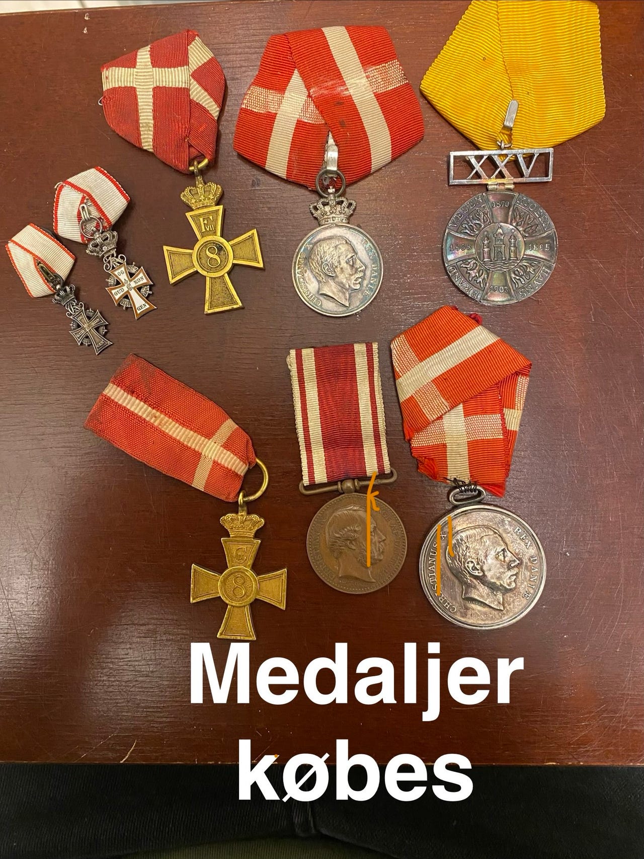 Danske medaljer og ordner sæt med bånd KØBES | DBA