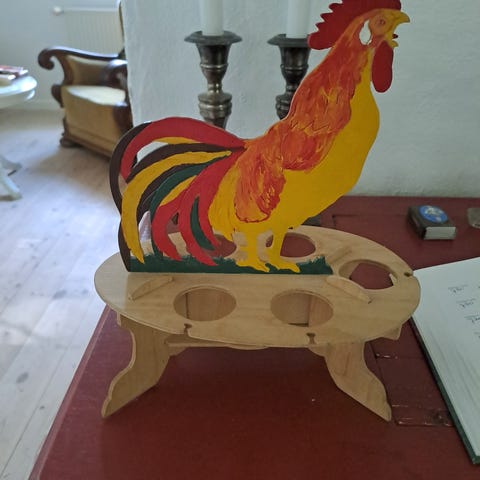 Æggebæger sæt - Eierrek - Met de kippen op stok - Polystone | DBA