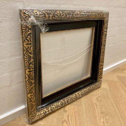 Stort billede med guld ramme 100 x 100 cm | DBA