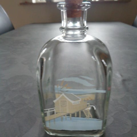 Dram flaske fra Holmegaard med prop, 1981 | DBA