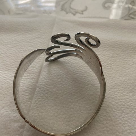 Sølv armbånd lavet af gaffel fra 1930 | DBA