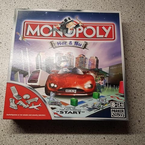 Vintage MONOPOLY brætspil i dansk udgave, 2-6 deltagere, SPIL OM FAST ...