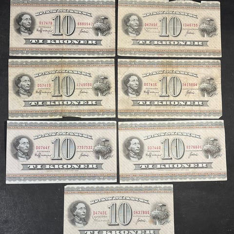 Gamle 10 kroner sedler med H. C. Andersen fra 1950’erne | DBA