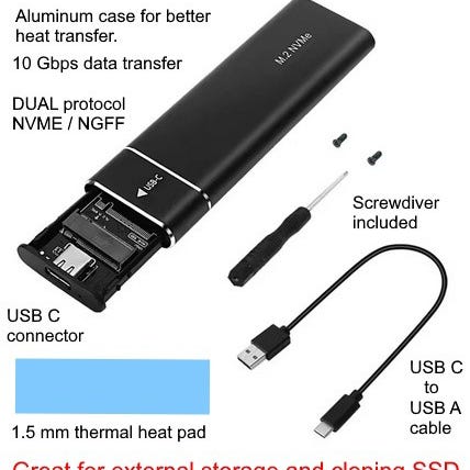 M.2 SSD Portable SSD 6 TB Transparent PC Shell USB 3.2 Gen 2 | DBA