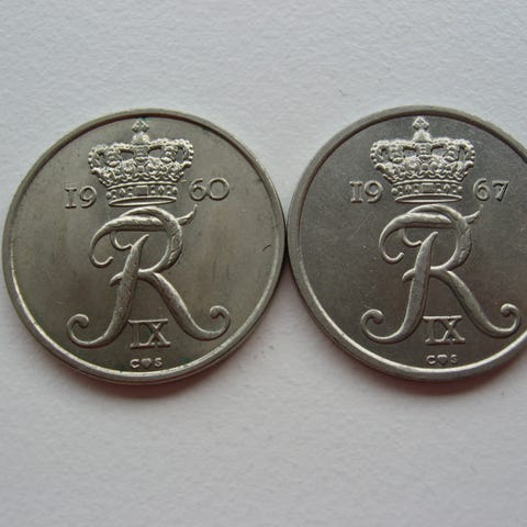 Danmark 25 ører 1924-1947 Chr. X, 20 forskellige årstal | DBA