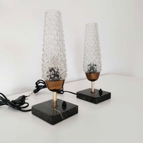 Lille skulptur lampe 1920 Lavet af messing og marmor | DBA