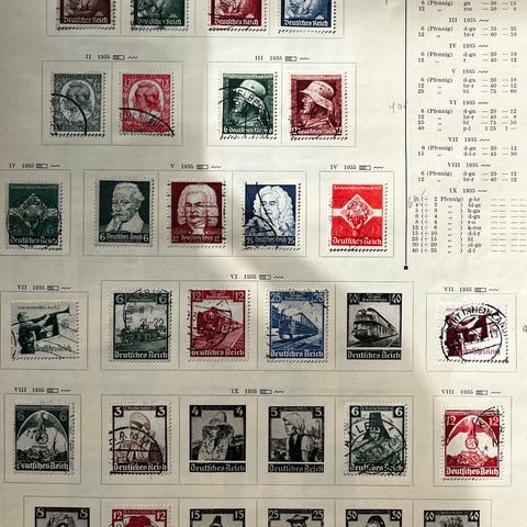 Tyske Rige. No. 571/74. Mærkerne fra miniblokken. | DBA