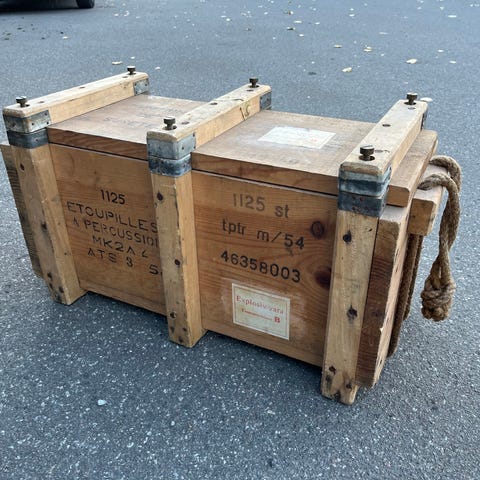 Kasse - Stor militær sag - Træ, Metal | DBA