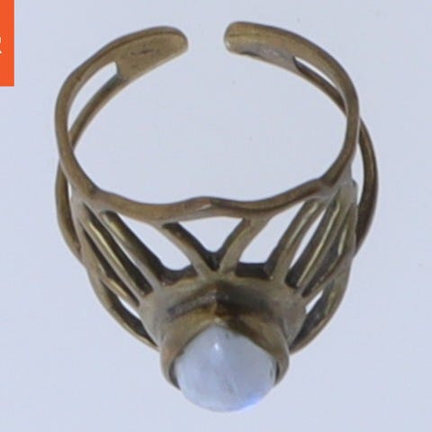 Vintage ring med grå sten (str. Ø 50 mm) | DBA