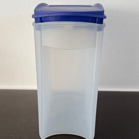 Tupperware Space Maker 350 ml. - blåt låg - Incl. ske i låg | DBA