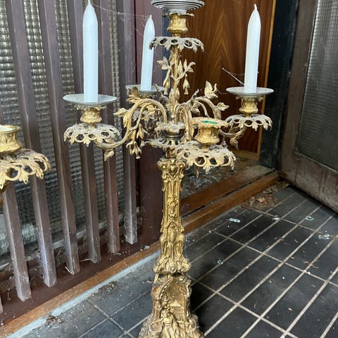 Lysestage (2) - Forsølvet bronze | DBA