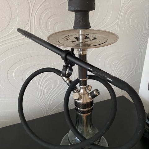 Amy Deluxe Shisha Vandpibe Blå med tilbehør | DBA