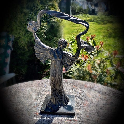 Skulptur - Jason med det gyldne skind - støbt i metal - højde 44 cm | DBA