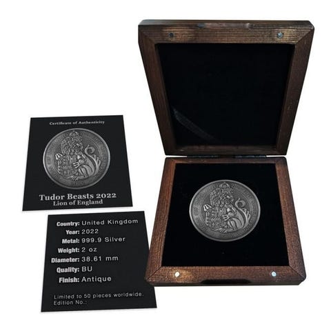 Storbritannien. 5 Pounds 2017 2 oz £5 GBP UK Silver Queen's Beasts The ...