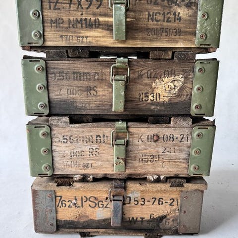 Kasse - Stor militær sag - Træ, Metal | DBA