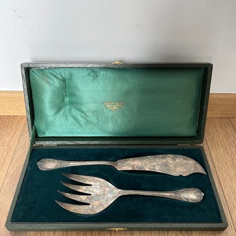 Christofle - Fiskebestik sæt til 12 (24) - Vendome - Forsølvet | DBA