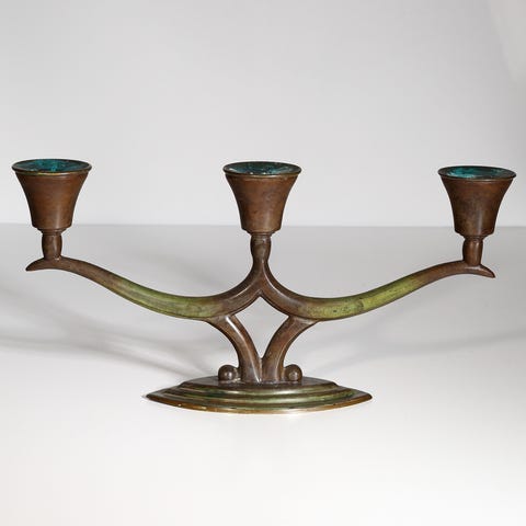 Lysestage (2) - Forsølvet bronze | DBA