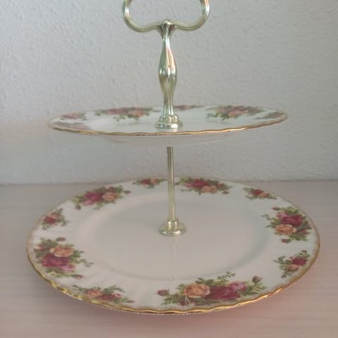 Taartbord - Royal Albert - Lysestage - Porcelæn, Guld - Land & Jule ...