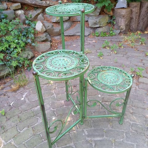 "Large 3 Level Plant Stand" - Stand - Metal | DBA