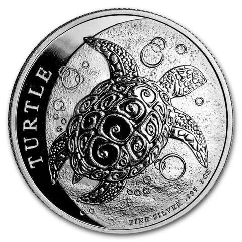 Niue. 2 Dollars 2019 1 oz $2 NZD Niue Silver Hawksbill Turtle Coin | DBA