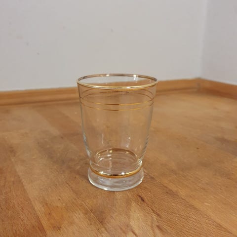 Ida cognacglas med guldkant, Holmegaard | DBA