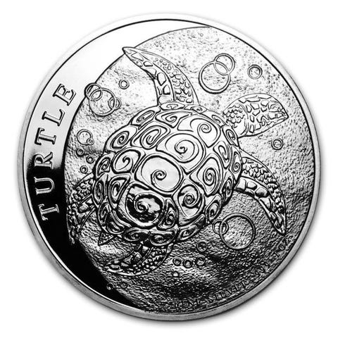 Niue. 2 Dollars 2019 1 oz $2 NZD Niue Silver Hawksbill Turtle Coin | DBA