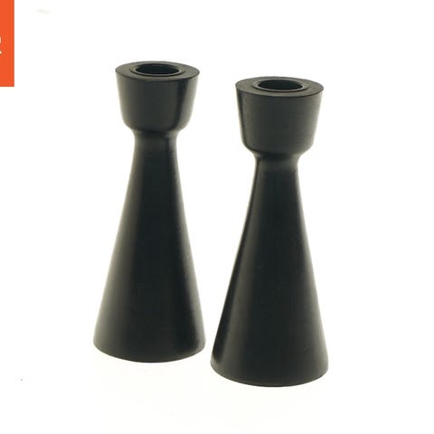 Tre sorte lysestager (str. 14 og 19 og 23 cm) | DBA