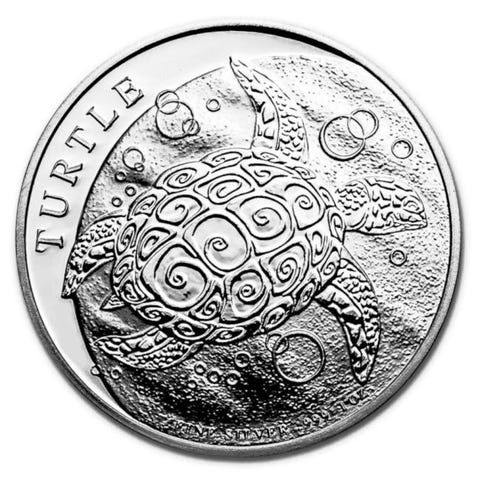 Niue. 2 Dollars 2019 1 oz $2 NZD Niue Silver Hawksbill Turtle Coin | DBA