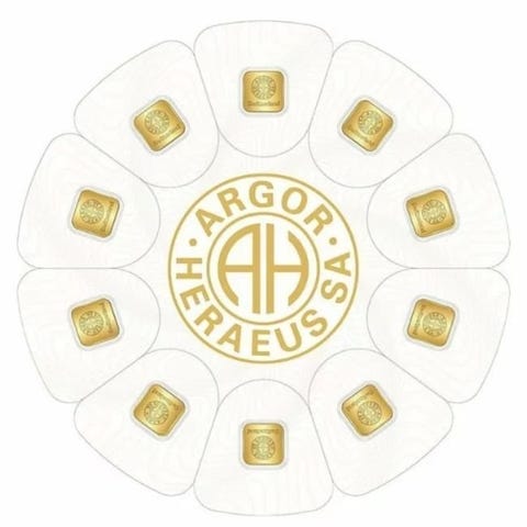 50 gram - Guld - 50g 9999 Gold Bar Argor Heraeus (In Assay) - Forseglet ...