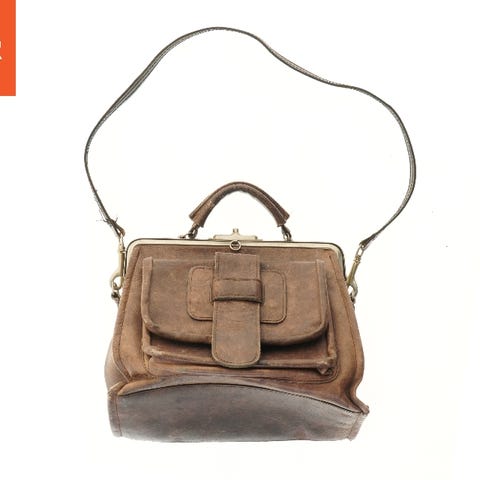 Vintage brun lædertaske (str. 39x32 cm) | DBA