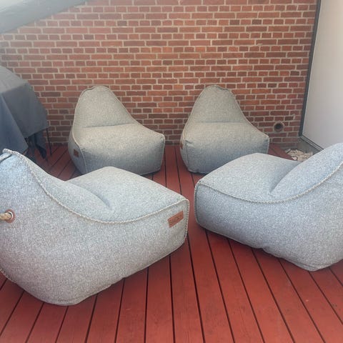 Sackit Blå loungemøbler / sækkestole til terrasse og have | DBA